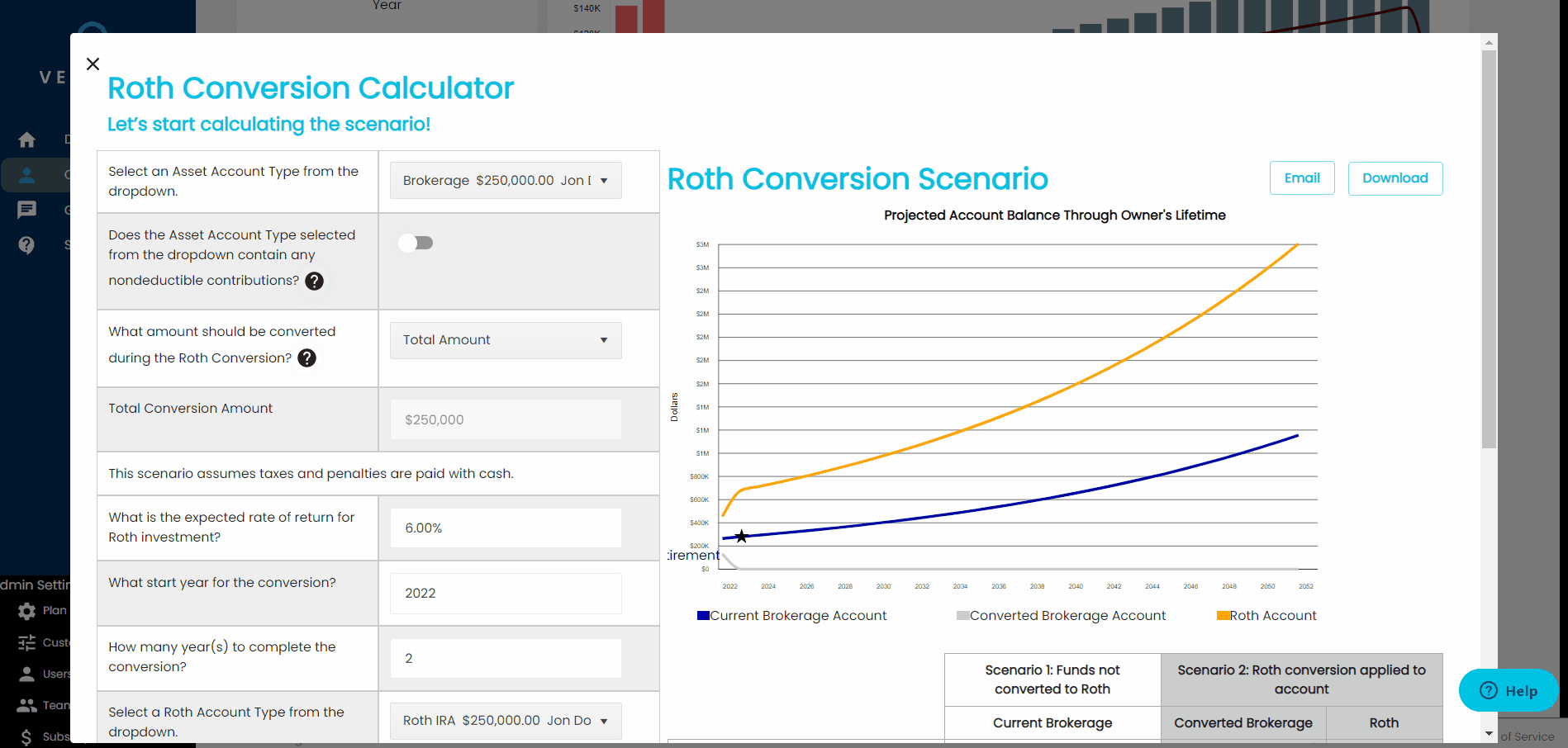 Roth Conversion Calculator – WealthCentral Support
