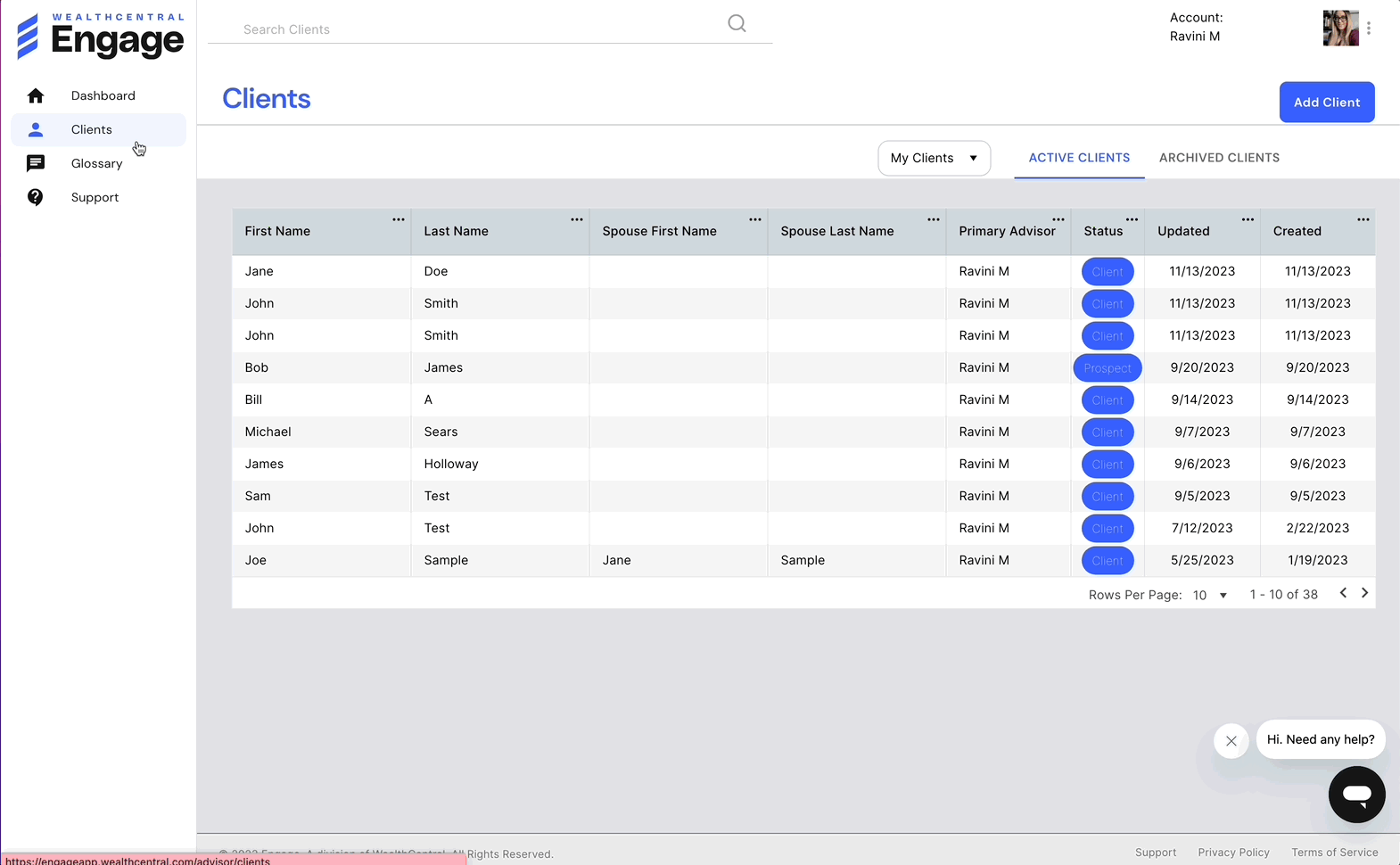 How to Add, Edit & Archive Clients – WealthCentral Support