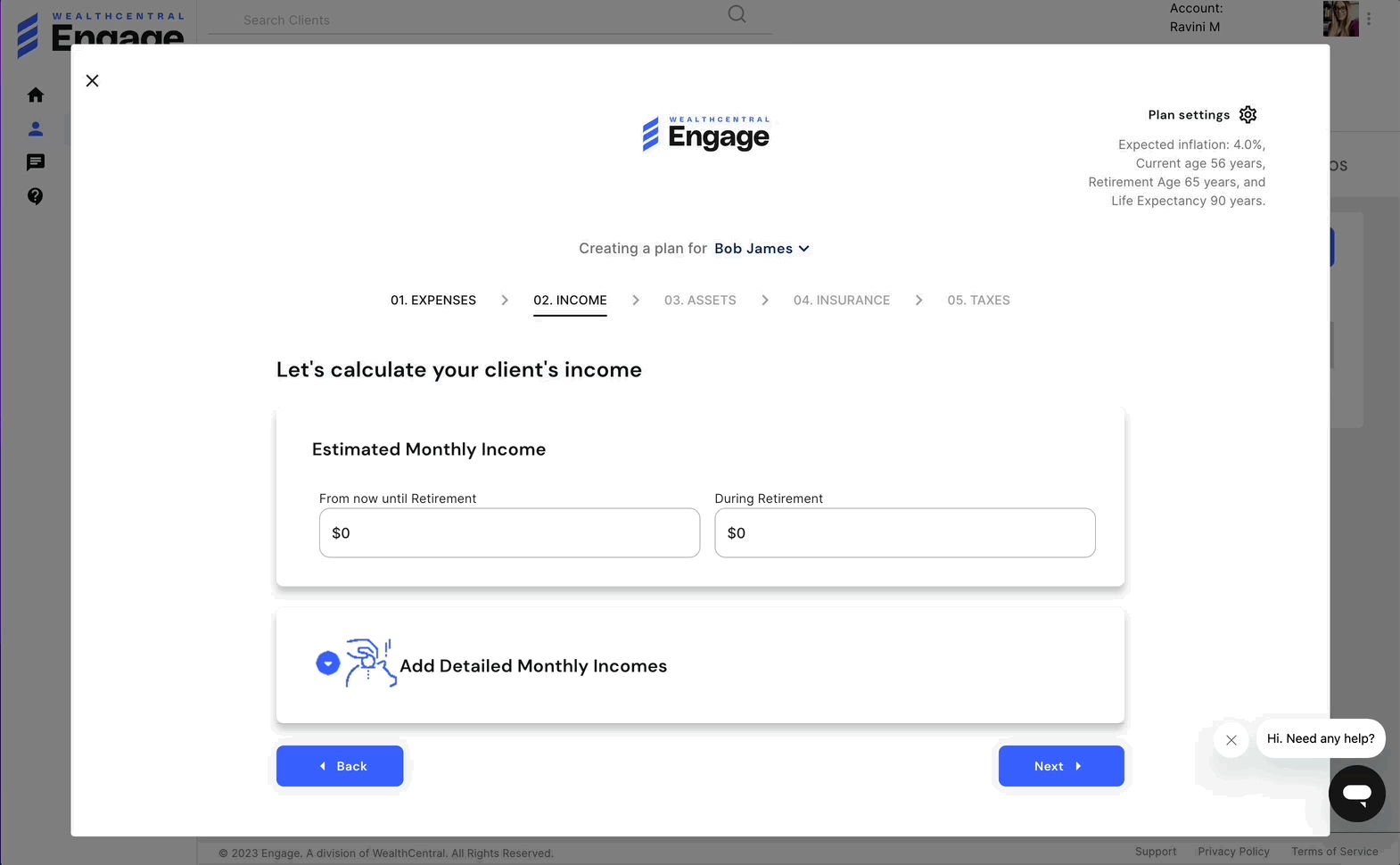 Creating a Plan – WealthCentral Support